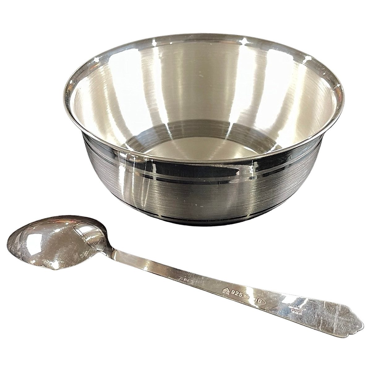 Balaji 999 Pure Silver 5.0 inch Bowl & Spoon Teens/Adults - 5.0-inch Set#01