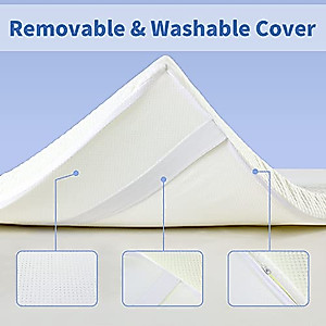 Nikores 2 Inch Lash Bed Topper, Memory Foam Massage Table Topper with Removable Cover and Elastic Bands -Without Bed (White, 73x29x2 in)