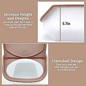 BNOSDM Chinchilla Sand Bath Container Chinchilla Dust Bath Tub Transparent Hamster Toilet Shower Room Plastic Hamster Bathroom Kit with Sand Cup&Scoop for Gerbil Hedgehog Squirrel (Coffee)