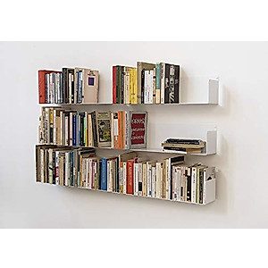 TEEbooks - Bookshelves - Set of 2 - Steel - White - 23,6" x5,9 x5,9