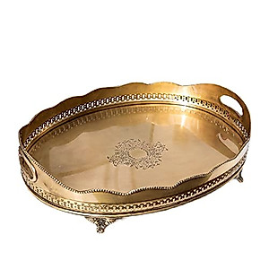 VEMMIO Breakfast Tray Tray Living Room Coffee Table Dining Table Large Fruit Plate Home Villa Model House Retro High-End