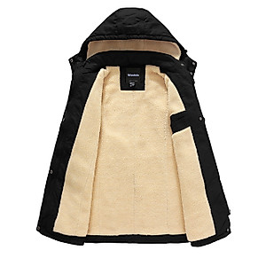 wantdo Women's Warm Thickened Parka Jacket Black XL Ladies' Water Resistant Winter Coat Navy XL