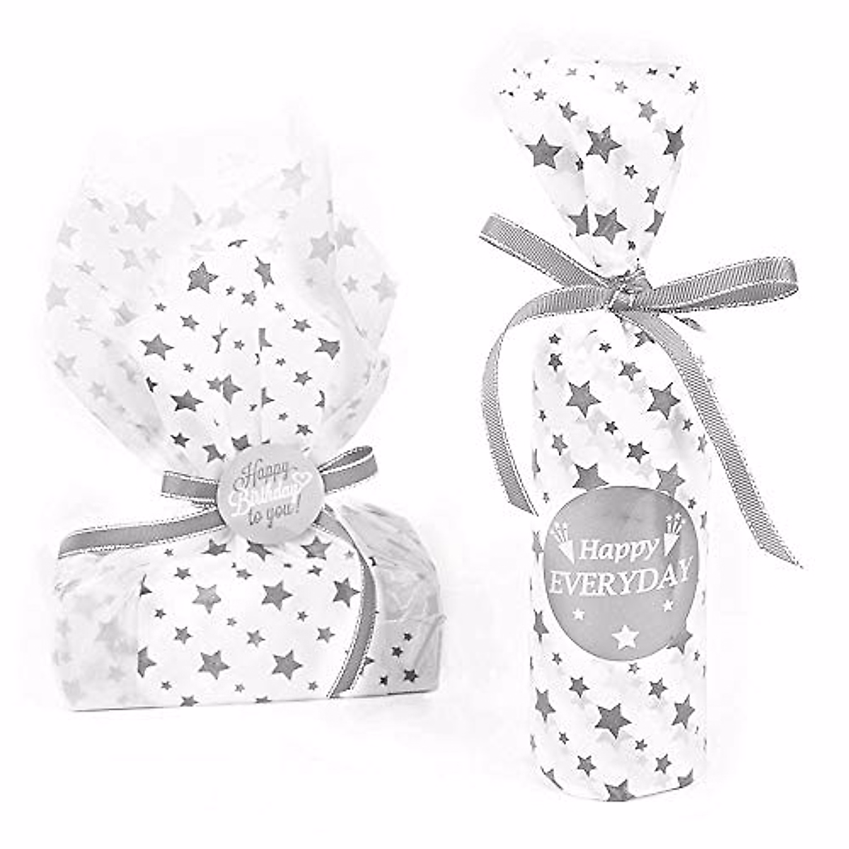 20 x 27.6 inches Silver Tissue Paper, 50 Sheets Large Tissue Paper for Gift Wrapping, White Metallic Silver Printed Tissue Paper for Gift Bags Wrapping Paper for Birthday Party, Arts Crafts, Weddings