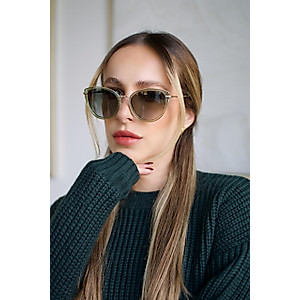 DIFF Star Wars Princess Leia Endor Cat Eye Sunglasses for Women UV400 Protection, Translucent Sage, Gold + Endor Forest Moon Green Polarized