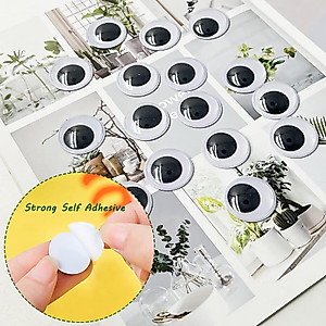 200 pcs Wiggle Eyes, lyfLux 1.2 inch Self Adhesive Black and White Movable Eyes, Used for DIY, Car, Refrigerator, Party Decoration