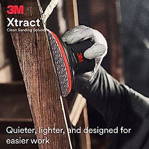 3M Random Orbital Sander, Xtract Pneumatic 88956, 6 in, with Central Vacuum Attachment, 3/8 in Orbit, Ergonomic and Lightweight ROS, .28 HP (209W) Motor