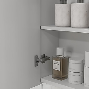 kleankin Lighted Medicine Cabinet with Mirror, 26" x 36" Wall Mounted Bathroom Mirror with Storage, 3-Color Bathroom Wall Cabinet with USB Charge, Adjustable Shelf, High Gloss White