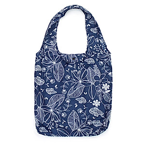 Reuseable Shopping Bags 4 Pack Grocery Foldable Tote Bag Groceries Folding Bag For Life Shopper Tote Bags Bulk, Blue Lilac, Medium