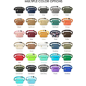 ZORFIN Fanny Packs for Women Men: Crossbody Belt Bag with Adjustable Strap - Fashion Waist Packs for Workout Running Traveling Hiking Black