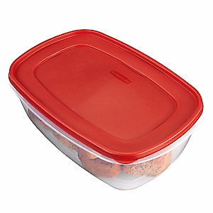 Rubbermaid 071691405382 food, 2 pack, clear with red lid