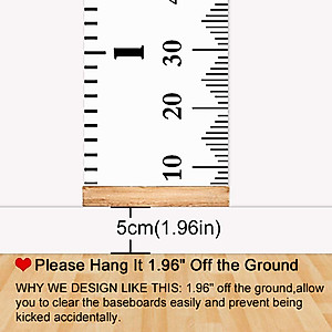 Growth Chart Wall Hanging, Portable Kids Wall Ruler Removable Height Measure Chart for Boys Girls Growth Ruler from Baby to Adult for Child's Room Decoration 79''7.9''