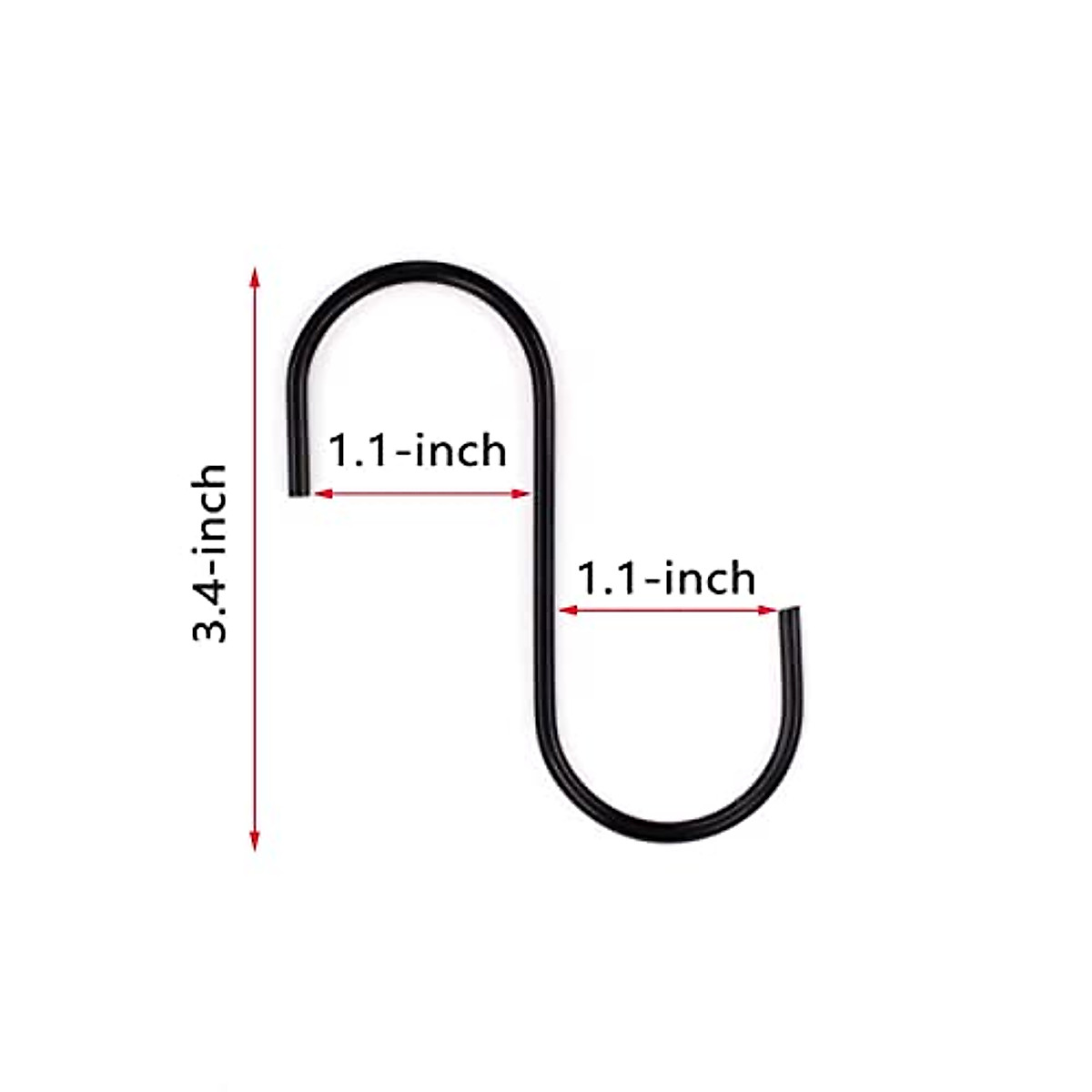 WARMBUY 30 Pack Black S Hooks Utility Hooks for Hanging Kitchen Pans Pots, Closet Clothes, Plants Bags Towels