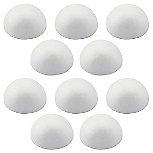 Batino 10PCS 2“ White Foam Balls Half Round Hemispherical Christmas Craft Ball Wedding Decoration DIY Art Decoration
