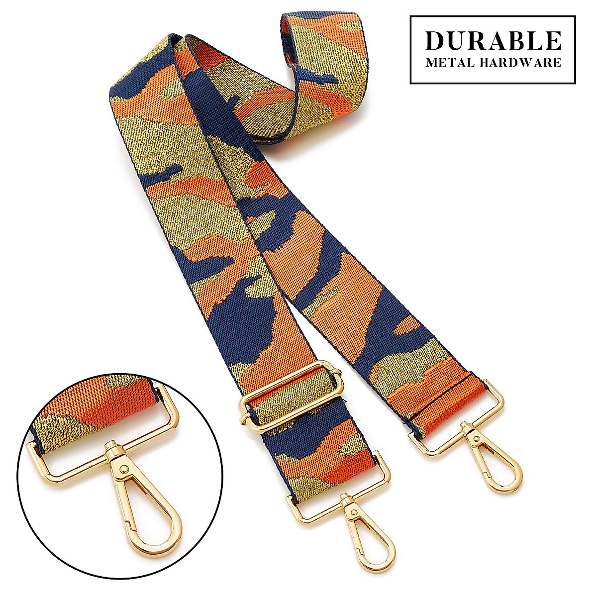 DOAPMLL Wide Purse Straps Replacement Adjustable Crossbody Gold Hardware Canvas Shoulder Strap For Women (5CM, Leopard05)