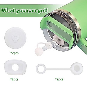 Silicone Spill Proof Stopper 6psc for Stanley Tumbler 2.0,Straw Cover for Stanley Cup Cover Caps 30oz 40oz Stanley Cup Accessories Include Straw Cover Cap,Square Leak Stopper & Round Lid Stopper