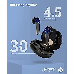 JOYHOOSH Wireless Bluetooth Earbuds, Bluetooth 5.2 Wireless Ear Buds with Charging Case Stereo Sound Earphones Wireless Headphones with Microphone 35H Playtime & Power Display IPX6 Waterproof (Black)