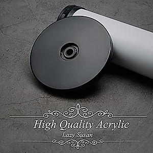 Jersvims 2Pcs 4 Inch Acrylic Cabinet Turntable Platter, Black Turntable Organizer Round Rotating Plate for Kitchen Pantry Cabinet Desk Rack Spice Cake Cookie Decorating