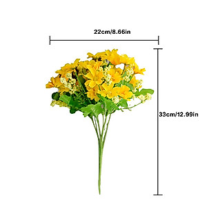 EQLEF Daisies Artificial Flowers Lifelike Fake Daisy White, Pink, Purple, Yellow, Blue Flower Decorations for Home Garden Wedding Bouquet 5 Bunches