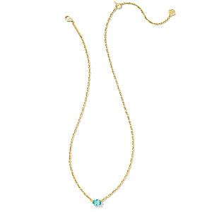 Kendra Scott Cailin 14k Gold-Plated Brass Pendant Necklace in Aqua Crystal, Fashion Jewelry for Women