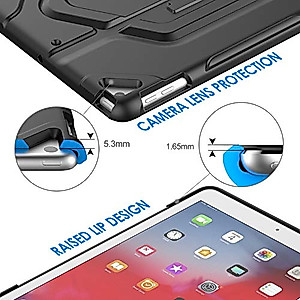 JETech Case for iPad 9.7-inch (2018/2017 Model, 6th/5th Generation), Double-fold Stand with Shockproof TPU Back Cover, Auto Wake/Sleep (Black)