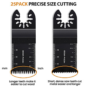 CONNOO 50 Pack Oscillating Saw Blades, Multitool Oscillating Tool Blades for Wood Metal Plastics, Japanese Long Teeth, Quick Release Multi Tool Blades Kits for Dewalt, Makita, Ryobi, Rockwell