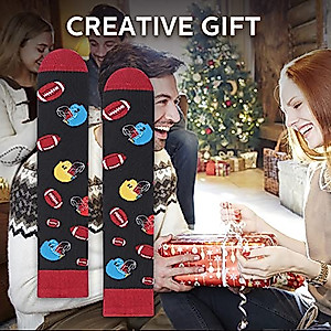 Funny Football Socks for Men Women Teens Boys - DO NOT DISTURB,I'M WATCHING FOOTBALL Novelty Fun Crew Socks-Funky Cotton Crazy Socks with Sayings-Valentines Day Funny Gifts Silly Stocking Stuffers