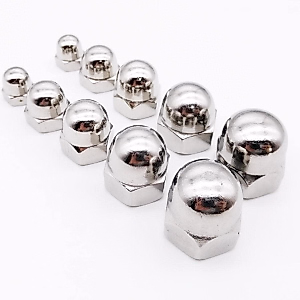 Dome Cap Nuts,Acorn Thread Hex Cap, 1/50pcs M3 M4 M5 M6 M8 M10 M12 M14 M16 304 A2-70 Stainless Steel Hex Hexagon Acorn Nut Cap Decorative Cover Semicircle Dome Nuts-M16 1pc ( Color : 5 , Size : M16 1p