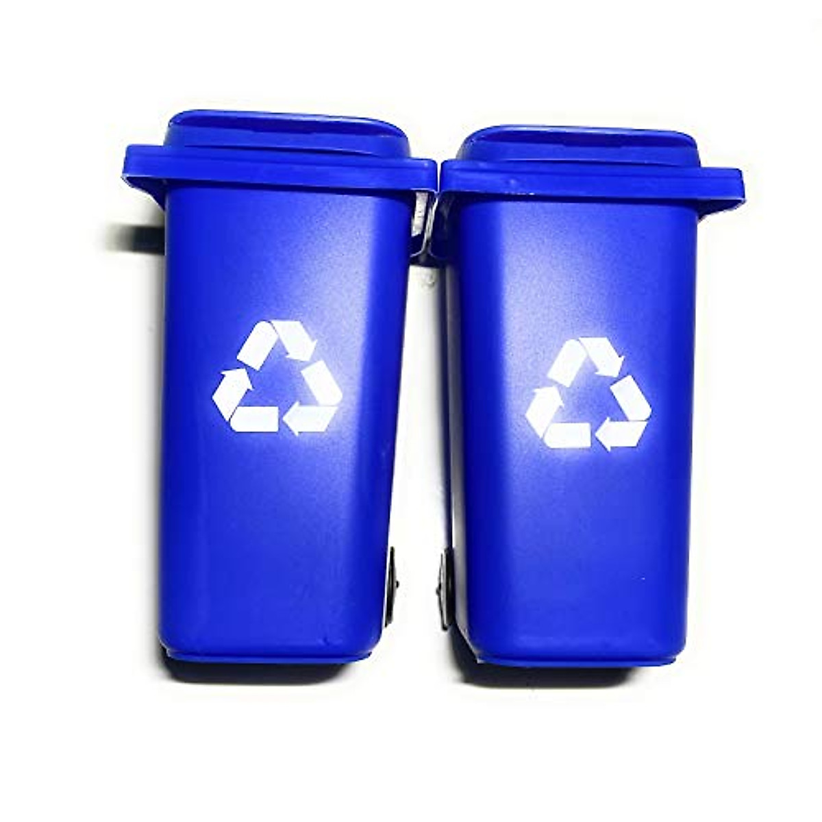 Desk Top Mini Plastic Trash Can Small Waste Bin with Lid, Set of 2