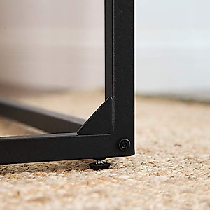 VASAGLE C Shaped End Sofa and Bed 21.7 Inches Side Table for Living Room, TV Tray, 13.8 x 21.7 x 26 Inches, Rustic Brown and Black