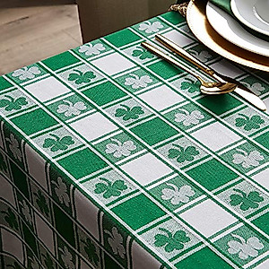 DII St. Patrick's Day Collection Tabletop, Tablecloth, 60x84, Shamrock Check