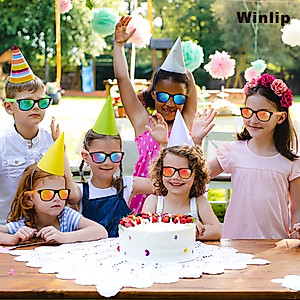 Kids Sunglasses Bulk for Ages 3-5 4-8 8-12 & Adults, 32 Pack Party Favors Neon Sunglasses with UV400 Protection, Great Gift for Birthday Supplies, Beach, Summer Pool Party, Goody Bag for Boys Girls