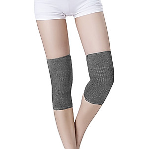 Thermal Knee Warmer Sleeve Winter Leg Brace Protector Circulation Improvement,Joint Pain Relief,Knee Arthritis Knitted Wool for Men Women Outdoor Sports Running Dancing Gym Yoga Fitness 1 Pair (Grey)