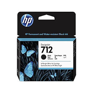 HP 712 Black 80-ml Genuine Ink Cartridge (3ED71A) for DesignJet T650, T630, T230, T210 & Studio Plotter Printers