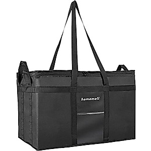 Homemell Insulated Food Delivery Bag XXXL - Hot Pizza Delivery Bags – Large Thermal Carrier for Professional Food Transportation Catering - Reusable Grocery Bag Shopping Tote - Soft Sided Foldable Cooler - Hot and Cold for Groceries