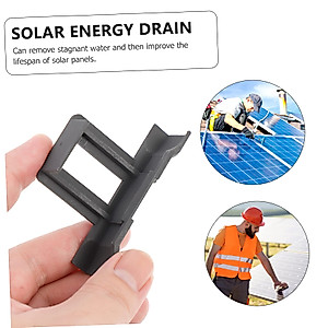 VILLCASE 30 Pcs Solar Drainage Buckle Clip Holder Solar Panel Water Clip Solar Panel Clamps Solar Panel Cleaning Solar Panel Water Clamp Solar Stagnant Clamp Automatic Battery Abs