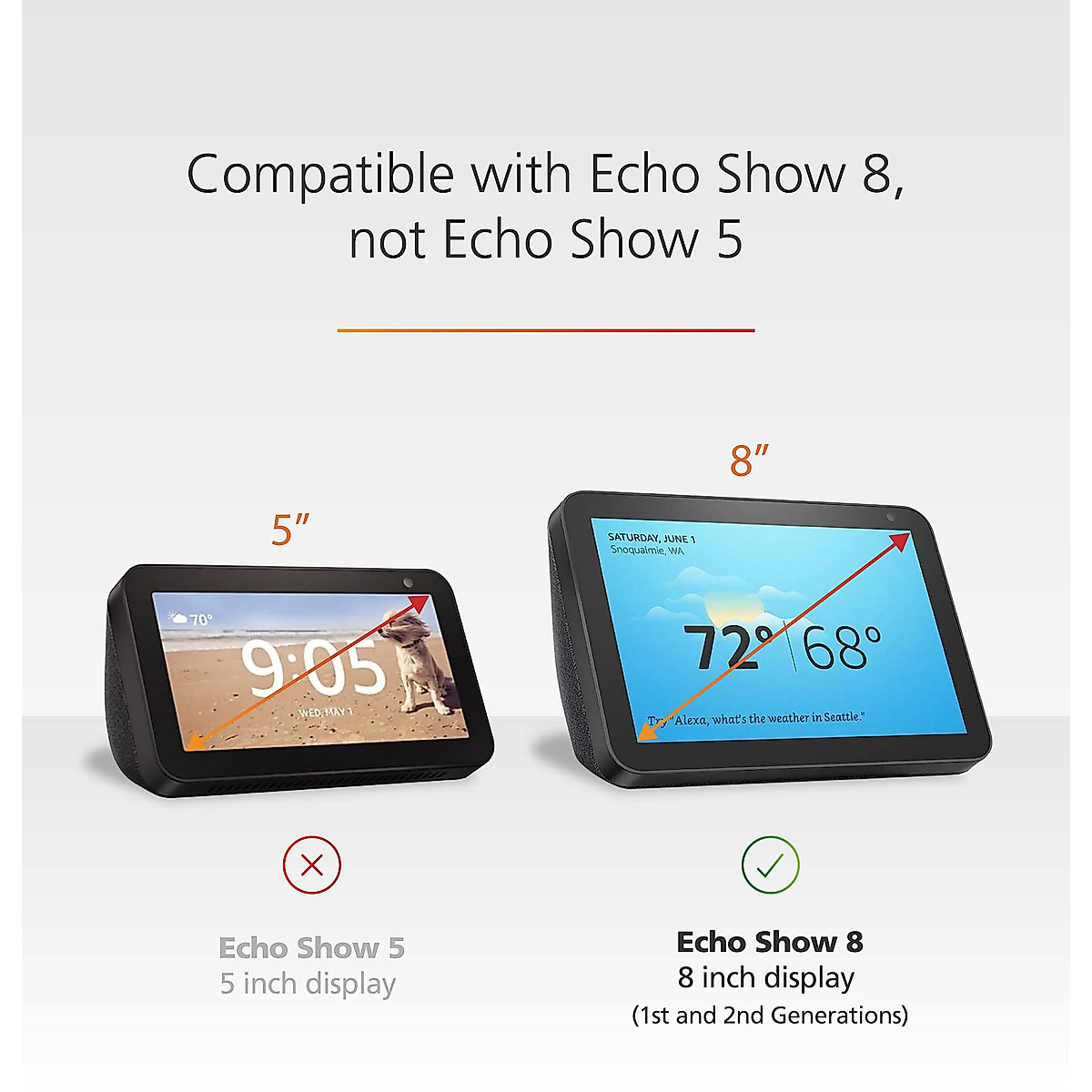 Made for Amazon Battery Base in White, for Echo Show 8 (1st and 2nd Generations)