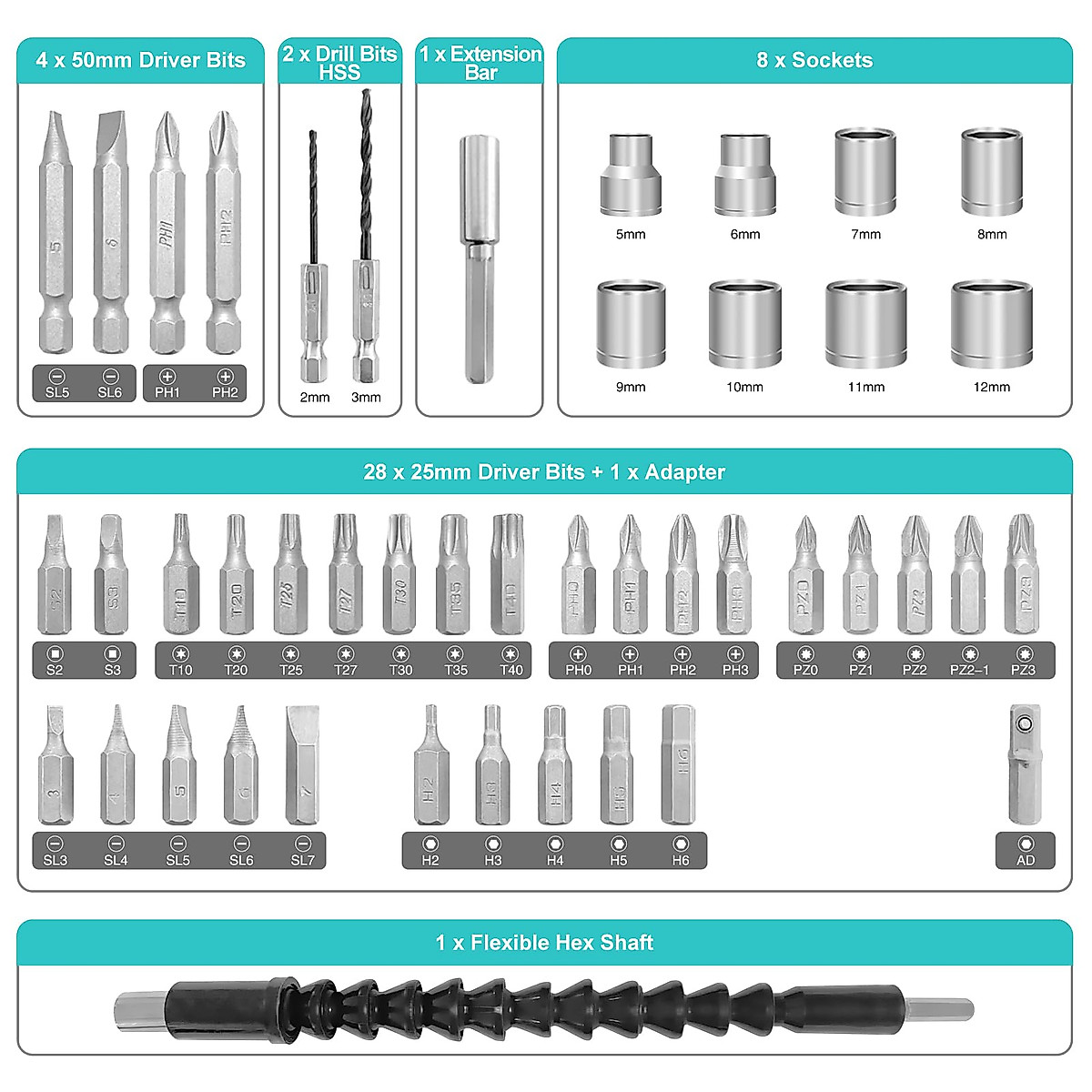 X-YEAH Small Electric Screwdriver, 3.7V Rechargeable Cordless Screwdriver with LED Light, Electric Screwdriver Kit Includes 45pcs Bit Set, USB Charging Cable, Carrying Case