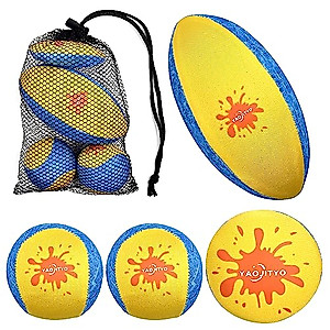 YAOJITYO 4 Pack Beach Toys, Water Skip Ball,Skip Balls for Swimming Pools，Soft and Durable TPR Material，Suitable for Swimming Pool Toys, Beach Toys, Water Toys, and Beach Games