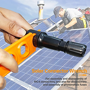 1 Pair Solar Spanner Wrench, Assembly Panel PV Disconnect Removal Connector Tool Orange for Solar PV System Extension Cable Wire Kit
