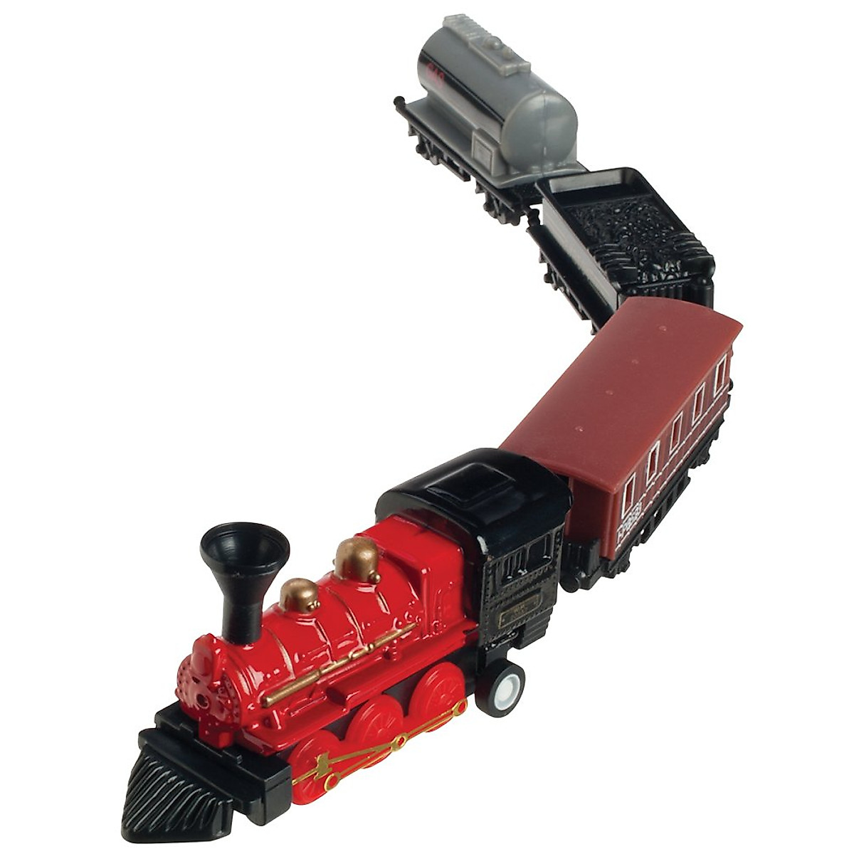 Toysmith Mini Pull-Back Train Set, Assorted Styles, For Boys & Girls 5+