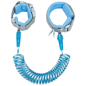 Dr.meter Kids Leash for Toddler, Reflective Anti Lost Wrist Link with Key & Lock, 8.2ft Safety Wristband Child Walking Harness for Supermarket Mall Airport Amusement Park Zoo Travel, Blue
