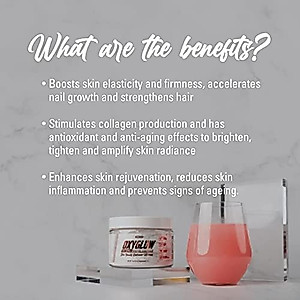 EHPlabs OxyGlow Natural Marine Collagen Powder - Hydrolyzed Marine Collagen Peptides Powder - Boosts Skin Elasticity & Firmness, Accelerates Nail Growth & Strengthens Hair, 30 Serves (Unflavored)