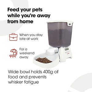 Cat Mate C3000 Automatic Dry Food 3-Meal Feeder, BPA Free for Cats & Small Dogs