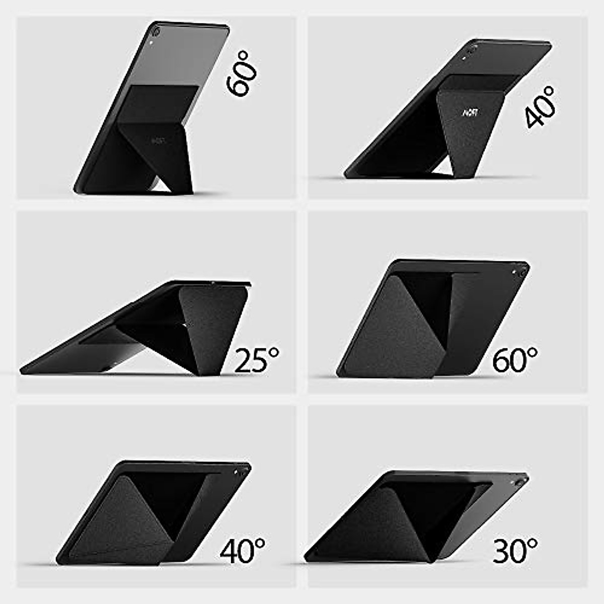 MOFT Adhesive Tablet Stand Invisible and Foldaway Stand for Pad Ultra-Light, The Thinnest Tablet Stand for IPad Mini and Other Tablets up to 7.9"-9.7",Space Gray
