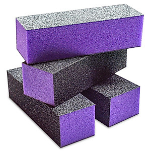 Karlash 10 Pcs Purple Black Nail Buffer Sanding Block Polisher Buffing File Nail Art Manicure Pedicure File 60/100 (Purple)