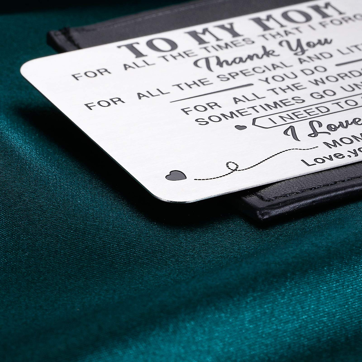 Sentimental Birthday Mothers Day Gifts for Mom from Daughter Women Engraved Wallet Card Insert for Mom Mother of The Bride Mother in Law Step Mom Appreciation Christmas Thank You Wedding Gifts Mama