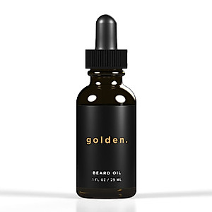 Golden Grooming Beard Oil & Balm Bundle for Men – Natural Growth Kit with Shea Butter – Tame, Moisturize & Style Your Beard - Beard Oil 1 Oz