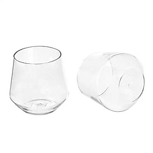 Amazon Basics Tritan BPA-Free Plastic Stemless Wine Glass, 14-Ounce, Clear - Set of 4