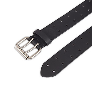 Dickies Men's Big & Tall Leather Double Prong Belt, Black, 2X (46-48)
