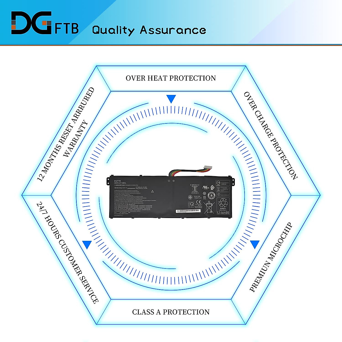 Laptop Battery Replacement for for ACER Aspire 5 A515-43 A515-43G A515-52 A515-52G Swift 3 SF314-42 SP314-21N-R5FR Vero AV15-51 Series KT.0040.5010 KT00405010 4ICP5/61/71 (15.4V 54.6Wh/3550mAh) 51KD7